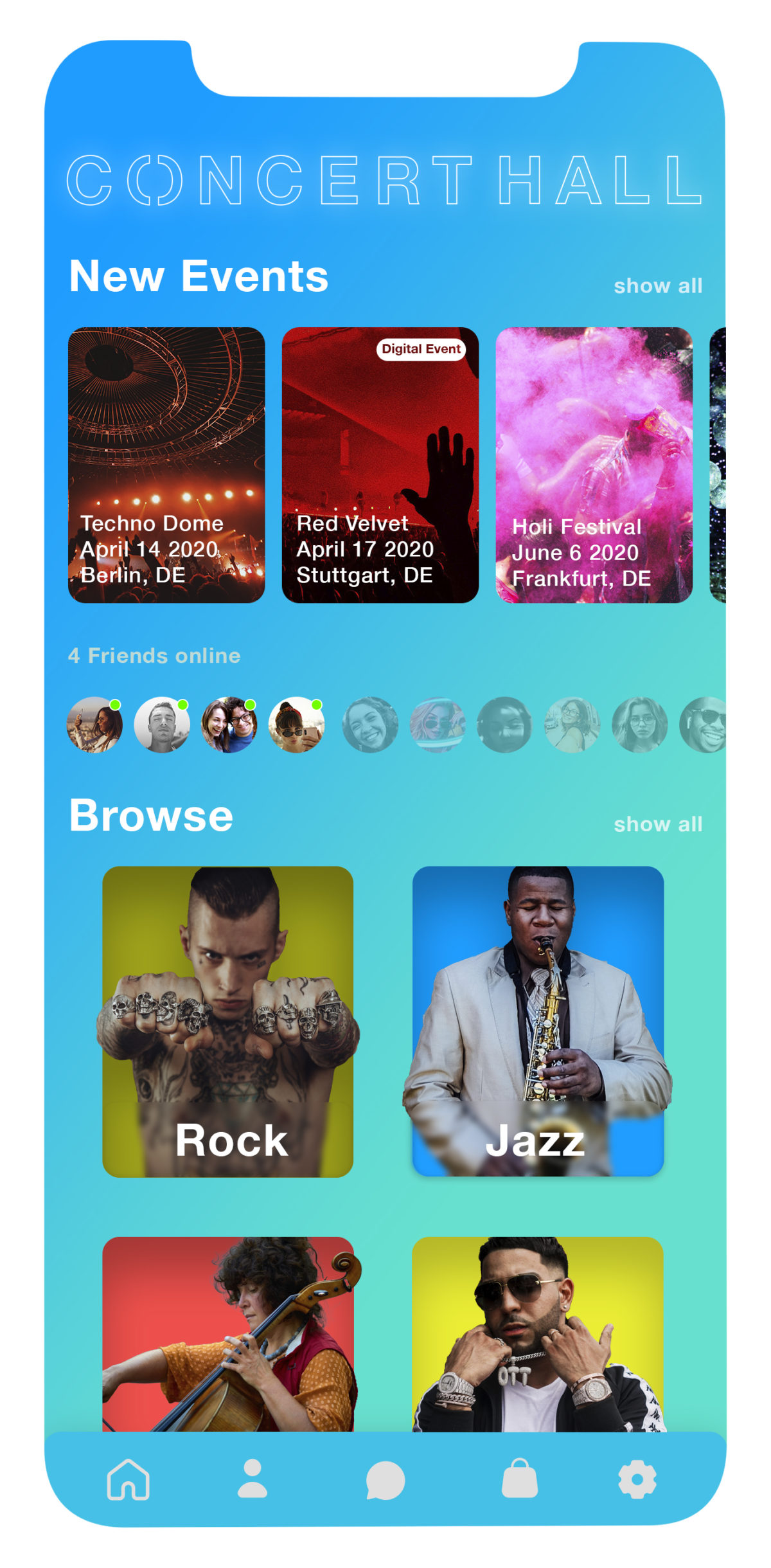UI Design - Concert Hall App - Robin Halford